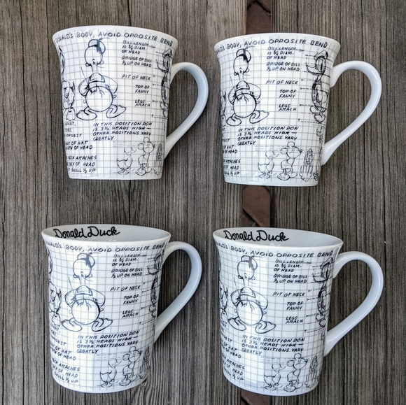 Disney | Dining | 4 Disney Donald Duck Mugs Nwt | Poshmark